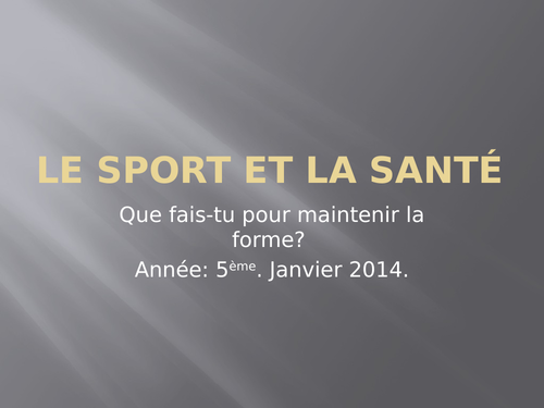 Sport and Health - A level French | Teaching Resources