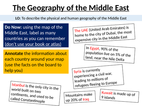 Geography of the Middle East - Geography Lesson | Teaching Resources