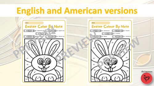 Color by Music Notes and Rests - Easter Theme - 12 Worksheets ...