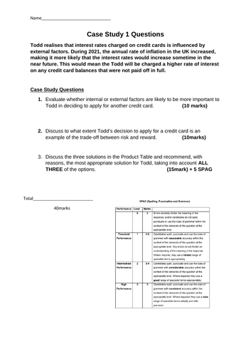LIBF Unit 2 Case Study 1 2022 Mini Mock | Teaching Resources