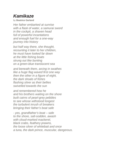 A* English Literature Kamikaze poem by Beatrice Garland in-depth ...