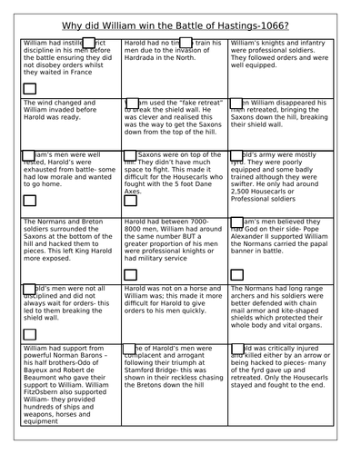 GCSE Battle of Hastings | Teaching Resources