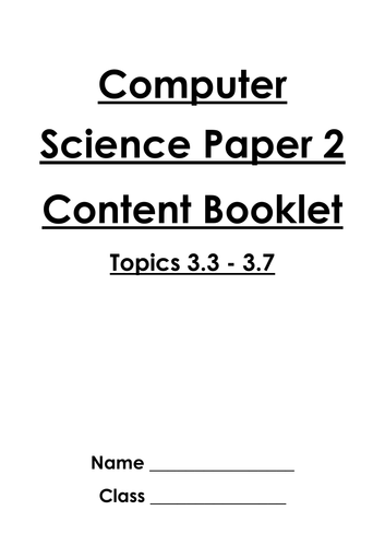 GCSE Computer Science Revision Booklet | Teaching Resources
