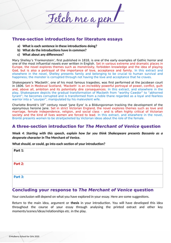 GCSE English Literature: The Merchant of Venice - Exam skills resources | Teaching Resources