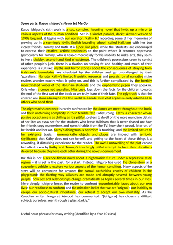 GCSE English Literature: Never Let Me Go - Exam skills resources ...