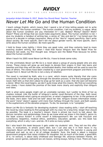 GCSE English Literature: Never Let Me Go - Exam skills resources ...