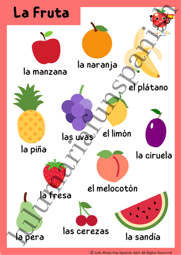 Spanish Fruits Package for KS1 | Teaching Resources