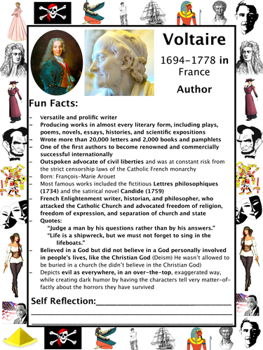 Voltaire PACKET & ACTIVITIES, Important Historical Figures Series ...