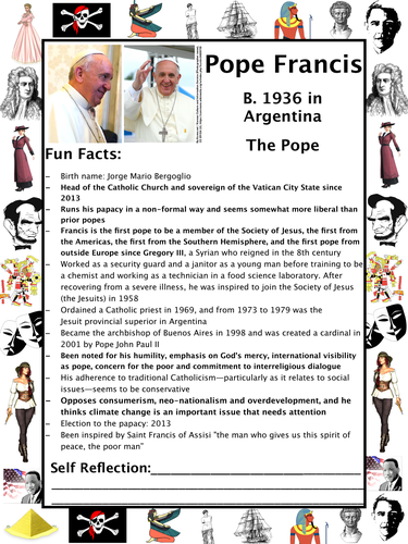 Pope Francis, PACKET & ACTIVITIES, Important Historical Figures Series ...