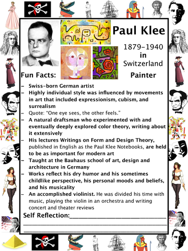 Paul Klee PACKET & ACTIVITIES, Important Historical Figures Series ...