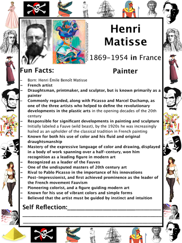 Henri Matisse PACKET & ACTIVITIES, Important Historical Figures Series ...