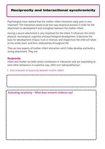 AQA A Level Psychology: Attachment: Caregiver-Infant Interaction ...