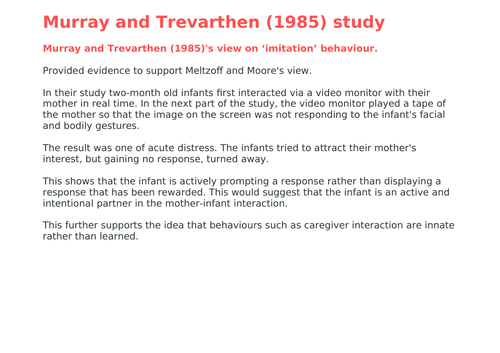 AQA A Level Psychology: Attachment: Caregiver-Infant Interaction ...