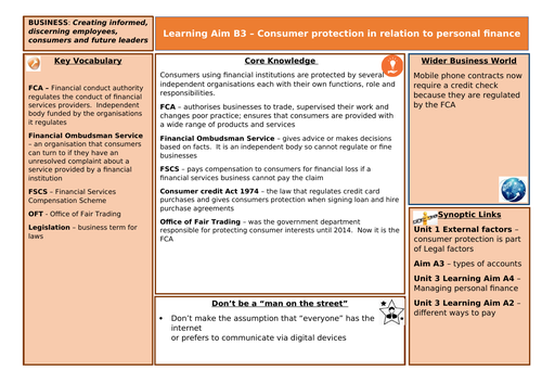 BTEC L3 Business Unit 3 Knowledge Organisers | Teaching Resources BTEC L3 Business Unit 3 Knowledge Organisers | Teaching Resources