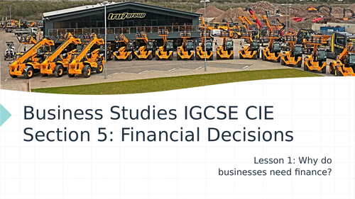 Business Needs for Finance - Finance - IGCSE Business Studies - Unit 5 ...