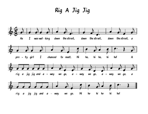 Rig A Jig Jig Boomwhacker Video and Sheet Music | Teaching Resources