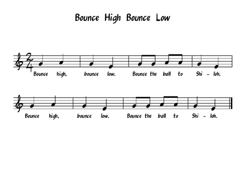 Bounce High Bounce Low Boomwhacker Video and Sheet Music | Teaching ...