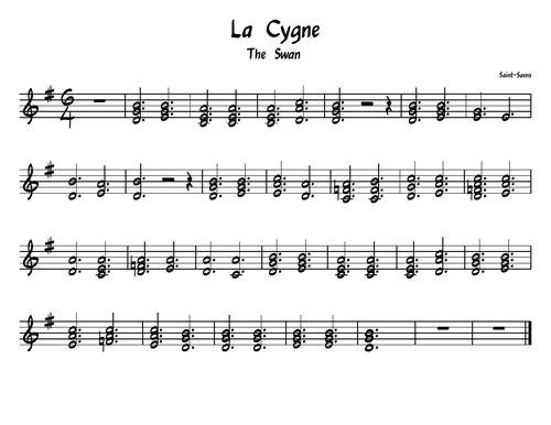 The Swan [Saint-Saëns] Boomwhacker Video and Sheet Music | Teaching ...