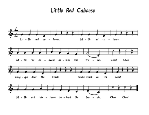 Little Red Caboose Boomwhacker Video and Sheet Music | Teaching Resources