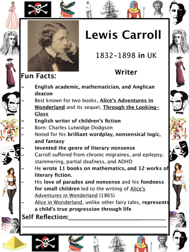 Lewis Carroll PACKET & ACTIVITIES, Important Historical Figures Series ...