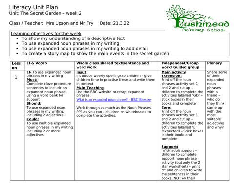 The Secret Garden planning - 3 weeks (Year 3) | Teaching Resources