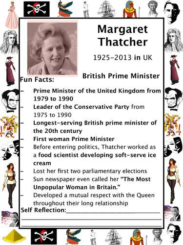 Margaret Thatcher PACKET & ACTIVITIES, Important Historical Figures ...