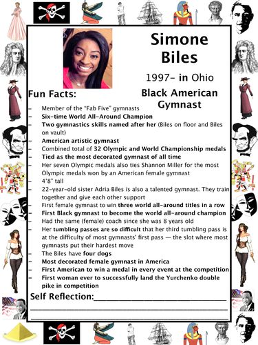 Simone Biles PACKET & ACTIVITIES, Important Historical Figures Series ...