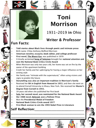 Toni Morrison PACKET & ACTIVITIES, Important Historical Figures Series ...