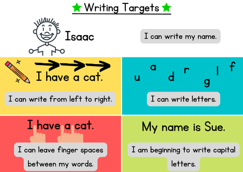 Printable & Digital Writing Targets Poster & Record Sheet | Teaching ...