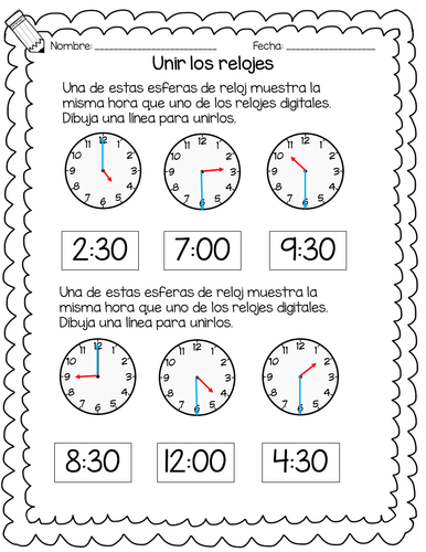 Aprender a decir las horas en punto media hora y cuarto menos cuarto ...