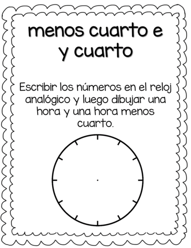 Aprender a decir las horas en punto media hora y cuarto menos cuarto ...