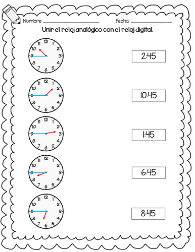 Aprender a decir las horas en punto media hora y cuarto menos cuarto ...