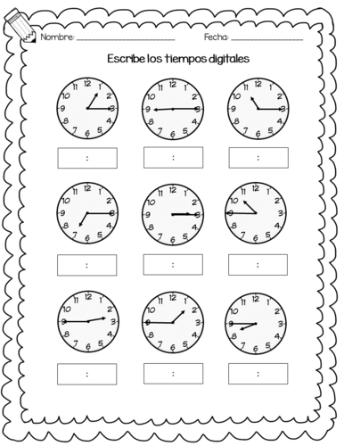 Aprender a decir las horas en punto media hora y cuarto menos cuarto ...