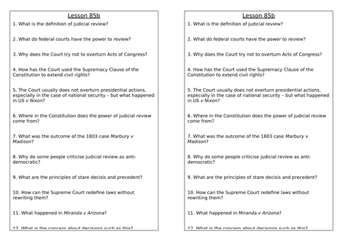 Edexcel A Level USA Politics Lessons 86-87 (Nature & Role of the ...