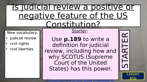 Edexcel A Level USA Politics Lessons 86-87 (Nature & Role of the ...
