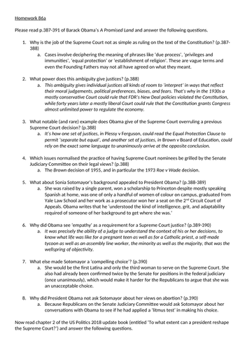 Edexcel A Level USA Politics Lessons 88-90 (Supreme Court appointments ...