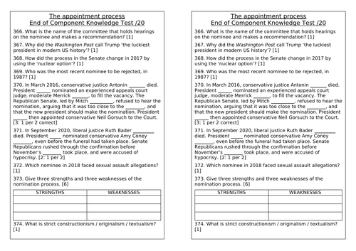 Edexcel A Level USA Politics Lessons 88-90 (Supreme Court appointments ...