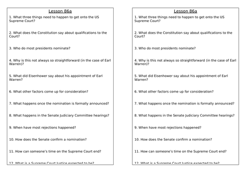 Edexcel A Level USA Politics Lessons 88-90 (Supreme Court appointments ...