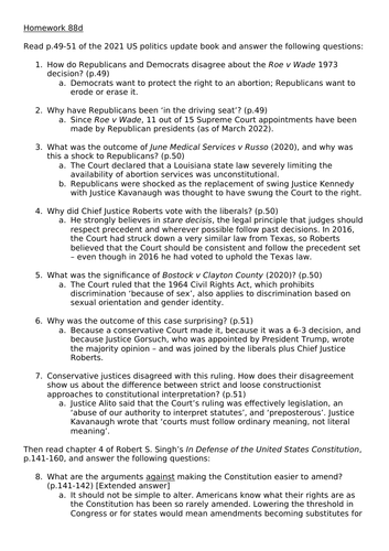 Edexcel A Level USA Politics Lessons 92-95 (US Supreme Court case ...
