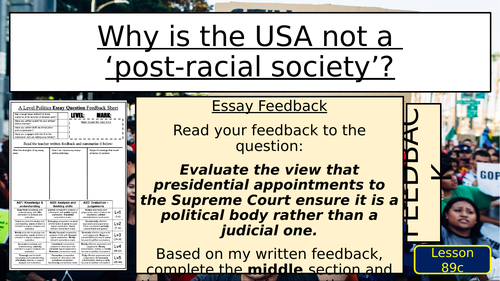 Edexcel A Level USA Politics Lessons 96-98 (Race and Rights) | Teaching ...