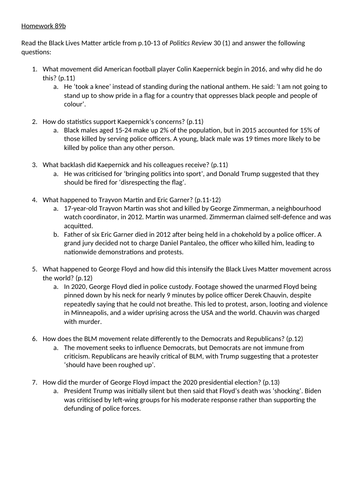 Edexcel A Level USA Politics Lessons 96-98 (Race and Rights) | Teaching ...