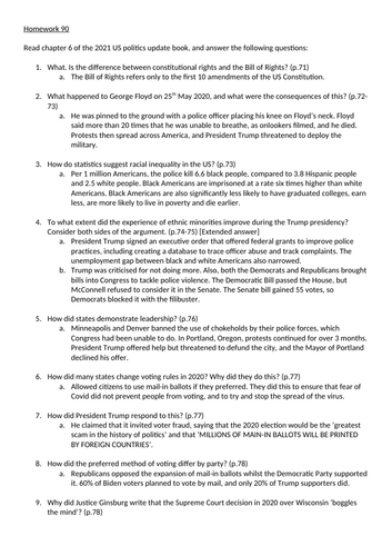 Edexcel A Level USA Politics Lesson 99 (Voting rights) | Teaching Resources