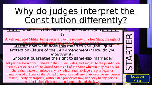Edexcel A Level USA Politics Lessons 100-101 (Supreme Court ...
