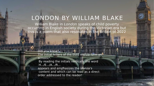 London by Blake Summer 2022 exams | Teaching Resources