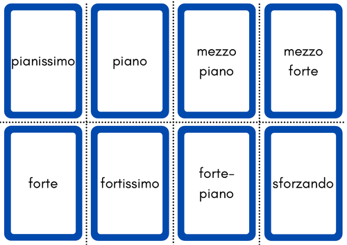 Memory Card Game - Music Dynamics | Teaching Resources