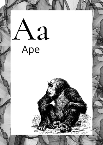 Mono print animal alphabet display lettering | Teaching Resources
