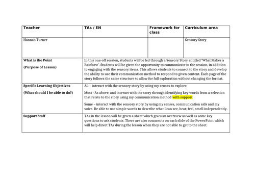 Sensory Story SEN - What Makes a Rainbow - PMLD/Communication ...