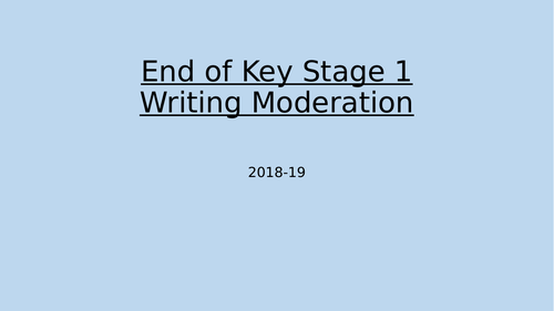 Whole School Writing Moderation Staff Meeting | Teaching Resources
