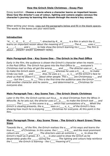 How the Grinch Stole Christmas Media Study | Teaching Resources
