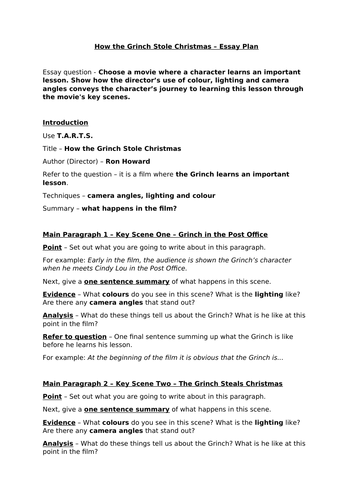 How the Grinch Stole Christmas Media Study | Teaching Resources